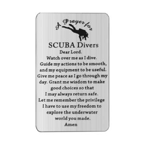 ujims scuba divers prayer wallet card insert scuba diving gift extreme sports jewelry for divers adventure metal wallet gift for bff (scuba divers prayer wallet)