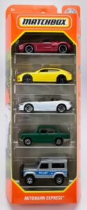 matchbox autobahn express 5 pack, 1:64 scale vehicles