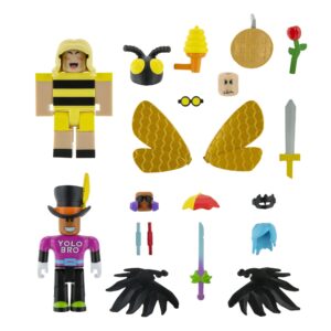 roblox avatar shop series collection - just bee yourself + rainbow robloxian raver bundle [includes 2 exclusive virtual items]