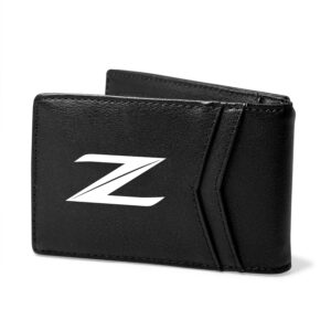 ipick image made for - nissan 370z z logo black pu leather slim rfid resistant bi-fold men wallet