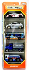 matchbox mbx airport 5 pack, 1:64 scale vehicles