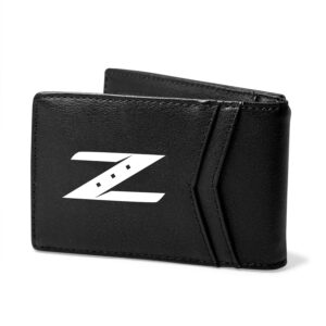 ipick image made for - nissan 350z z logo black pu leather slim rfid resistant bi-fold men wallet