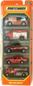 matchbox mbx fire rescue 5 pack, 1:64 scale vehicles