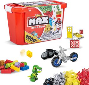 max build more building bricks value set (1000 pieces) by zuru, building blocks playset for boys, girls, children - compatible with other major brands (1000 piece)