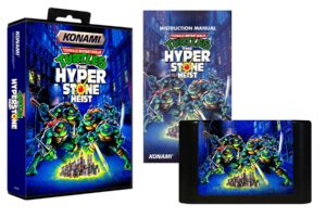 teenage mutant ninja turtles: the hyperstone heist – (sega genesis / megadrive) – reproduction video game cartridge with box and manual