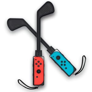 nargos golf culb for nintendo switch joy-con controller, sports game accessories for mario golf-super rush - 2 pack (black)