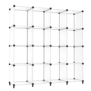 awtatos cube storage closet organizer storage cubes shelves bookshelf diy plastic 9 cube organizer shelf for bedroom, home office, translucent