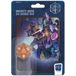 critical role polyhedral die | collectible d20 with the mighty nein emblem | officially licensed 20-sided die | great for dungeons and dragons or game night