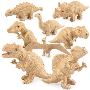 golden mini dinosaur model figures set 8 pcs dino action figure toys for kids