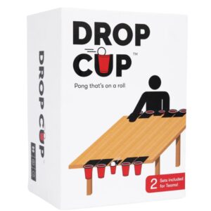 drop cup pong that's on a roll - family friendly party game - adult party game