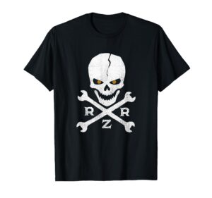 rzr skull with razor sxs accessories crossbones for atv utv t-shirt