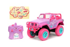 jada toys like nastya 1:16 jeep rc remote control cars pink, toys for kids (32792)