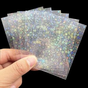 black lotus 100pcslot little star laser flashing card sleeves trading cards shield magic card protector holographic foil protective cover 61x88mm