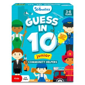 skillmatics card game - guess in 10 junior community helpers for boys, girls, and families who love board games and educational toys, travel friendly, gifts for ages 3, 4, 5, 6