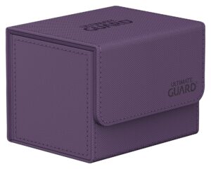 ultimate guard sidewinder 100+, deck box for 100 double-sleeved tcg cards, purple, magnetic closure & microfiber inner lining for secure storage