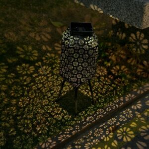 micdecor 2 packwrought iron solar palace lanterns in the garden, solar lights in the lakeside (silver)