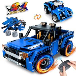 kidpal stem building toys for 6-12 year old boys, 2-in-1 technic remote control car building kits for kids 8-12, erector set pickup truck build set model for 6 7 8 9 11 12+ years old boys girls