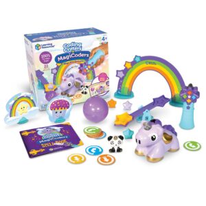 learning resources coding critters magicoders: skye the unicorn, screen-free early coding toy for kids, interactive stem coding pet, 22 pieces, ages 4+