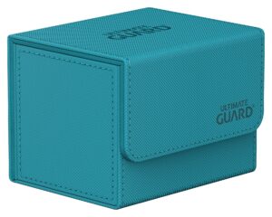 ultimate guard sidewinder 100+, deck box for 100 double-sleeved tcg cards, petrol, magnetic closure & microfiber inner lining for secure storage