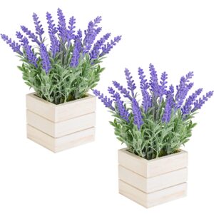 ddhs artificial lavender flowers potted plant 2 packs spring fake plants for farmhouse home kitchen bedroom decor indoor outdoor wedding garden office patio decoration