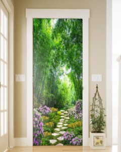 flfk door sticker - door mural peel and stick, removable self-adhesive scenic door wallpaper for home decor, 30.3 "w x 78.7 "l, set of 2 sheets