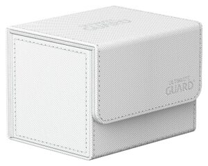 ultimate guard sidewinder 100+, deck box for 100 double-sleeved tcg cards, white, magnetic closure & microfiber inner lining for secure storage