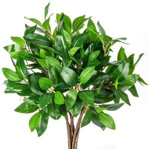 grand verde greenery branches 21” tree stems artificial plants green leaves faux bush, 6pcs set