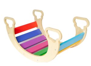 waldorf rocker board for toddlers - safe non toxic climbing and rocking board