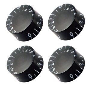 jd.moon 4pcs speed control knob for electric guitar volume tone push on 6mm/0.24" rotary shaft (black)