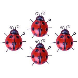 imikeya 4pcs wrought iron lawn ladybug simulation ladybug simulated ladybug garden ladybug iron art ladybug iron ladybug yard ladybug decoration ladybug model ladybug decorations