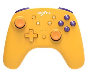 pxn 9607x wireless switch controller,switch pro controller gamepad joystick support nfc/amibo/turbo screenshot/gyrox axis and dual vibration,switch controller for n-switch/lite/oled (yellow)