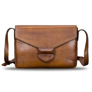 genuine leather crossbody bags for women handmade ladies satchel vintage purses handbag brown