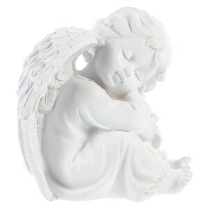 vosarea praying angel figurine resin cherubs angel statue guardian angel figurine thinking angel sculpture cute wings angel memorial statue for home decoration wedding