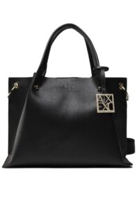 a|x armani exchange womens bag shopping zip top, black, o s us