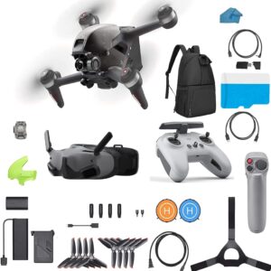 dji fpv combo bundle – integra goggles first-person view drone uav quadcopter bundle with joystick motion 4k camera, s flight mode, super-wide 150° fov, hd low-latency transmission, with 128gb sd card backpack