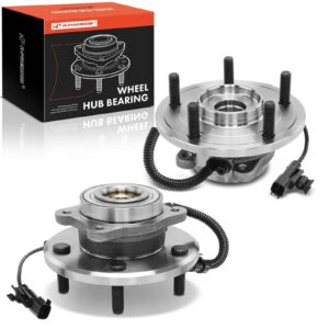 a-premium 2 x rear wheel bearing and hub assembly with abs & 5-lug compatible with dodge grand caravan 2008-2011 & chrysler town & country 2008-2011 & volkswagen routan 2009-2011