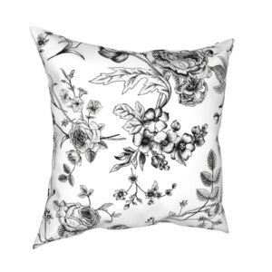 floral with victorian bouquet of black flowers on garden roses tulips delphinium petunia pillow covers decorative throw cushion cover square pillow cases car sofa home decor 18 x 18 inch