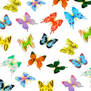 plastic butterflies toy butterflies action figures art lifelike butterfly decoration removable reusable for party favor wall decor, 12 styles(36 pieces)