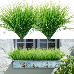 6 bundles artificial grasses outdoor fake grass faux for indoor outdoor window home garden decoration fake bushes artificial grass plant