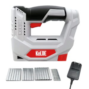 kelde 2 in 1 cordless staple gun/nail gun kit, 2000mah li-ion rechargeable stapler battery power staple gun for upholstery, wood, furniture diy with 900pc t50 staples and 300pc 5/8" nails