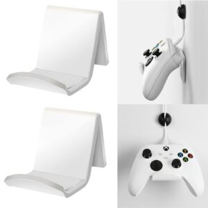 oaprire universal controller stand holder 2 pack for xbox one ps4 ps5 switch, controller wall mount gaming accessories with cable clips&anti-slip pads (white)