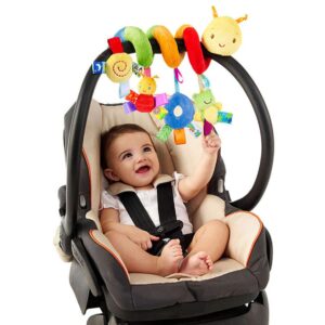 ifundom car seat toys, toys for car seat crib mobile bed around rattle bell cartoon insect stroller hanging stuffed wrap spiral safety plush toys for crib bed stroller car seat bar