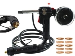 preasion 200amp euro aluminum spool gun mig aluminum welding torch fit euro connection mig welder welding machine with 9.8ft cable dc24v for professional welder