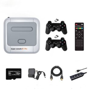 retro wi fi super console x pro s905 x4 k h d mini t v/video game consoles for p s p/p s1/ d c/ n64 k o d i dual system built-in50000 games