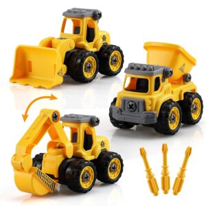 toy life constructions toys vehicles trucks take apart toys sandbox toys trucks set excavators building car toys with drills - best gifts truck toys for boys kids toddlers 3 4 5 6 7 8 years old