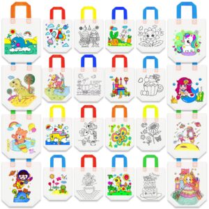 moldtas 24 styles cute cartoon coloring goodie bags reusable coloring carnival art party favor bags for color your own goodie bags for birthday party diy crafts or party favors supplies