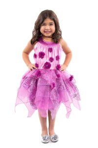 little adventures purple blossom fairy dress up costume (small age 1-3) - machine washable child pretend play and party dress (wings sold separately)