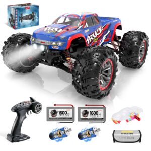 hosim 1:10 large size 48+ kmh 4wd high speed rc monster trucks,hobby grade rc cars for adults boys remote control vehicle 2 batteries for 40+ min play gift for kids(blue)