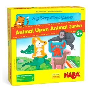 haba my very first games - animal upon animal junior: toddler stacking game & toddler board games for preschool learning activities & family games