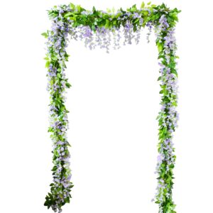 only art blue wisteria garland artificial silk wisteria hanging flowers vine for home garden wedding centerpieces arch floral decor